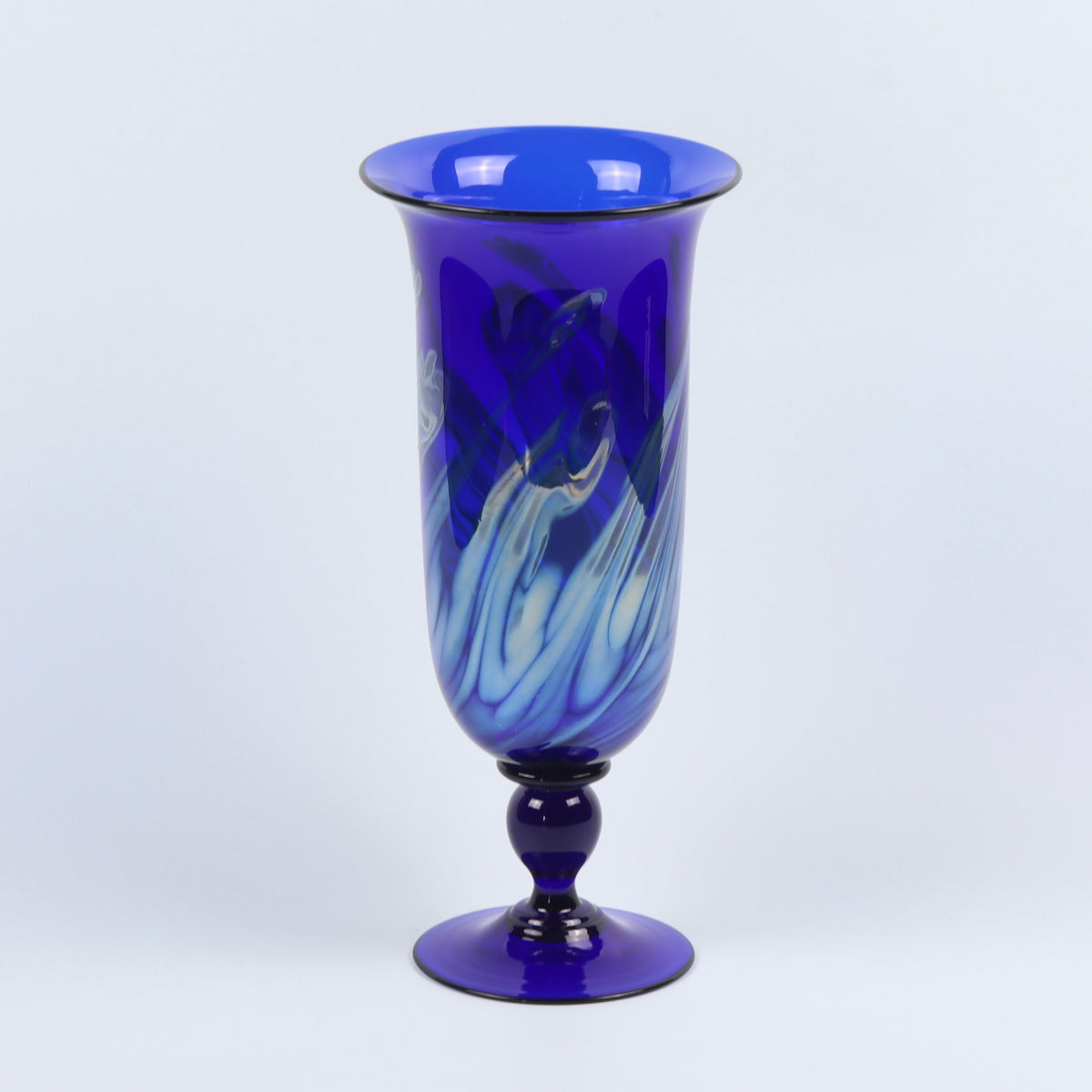 Tall Blue Glass Centre Bowl | Handmade by Original Bristol Blue Glass ...