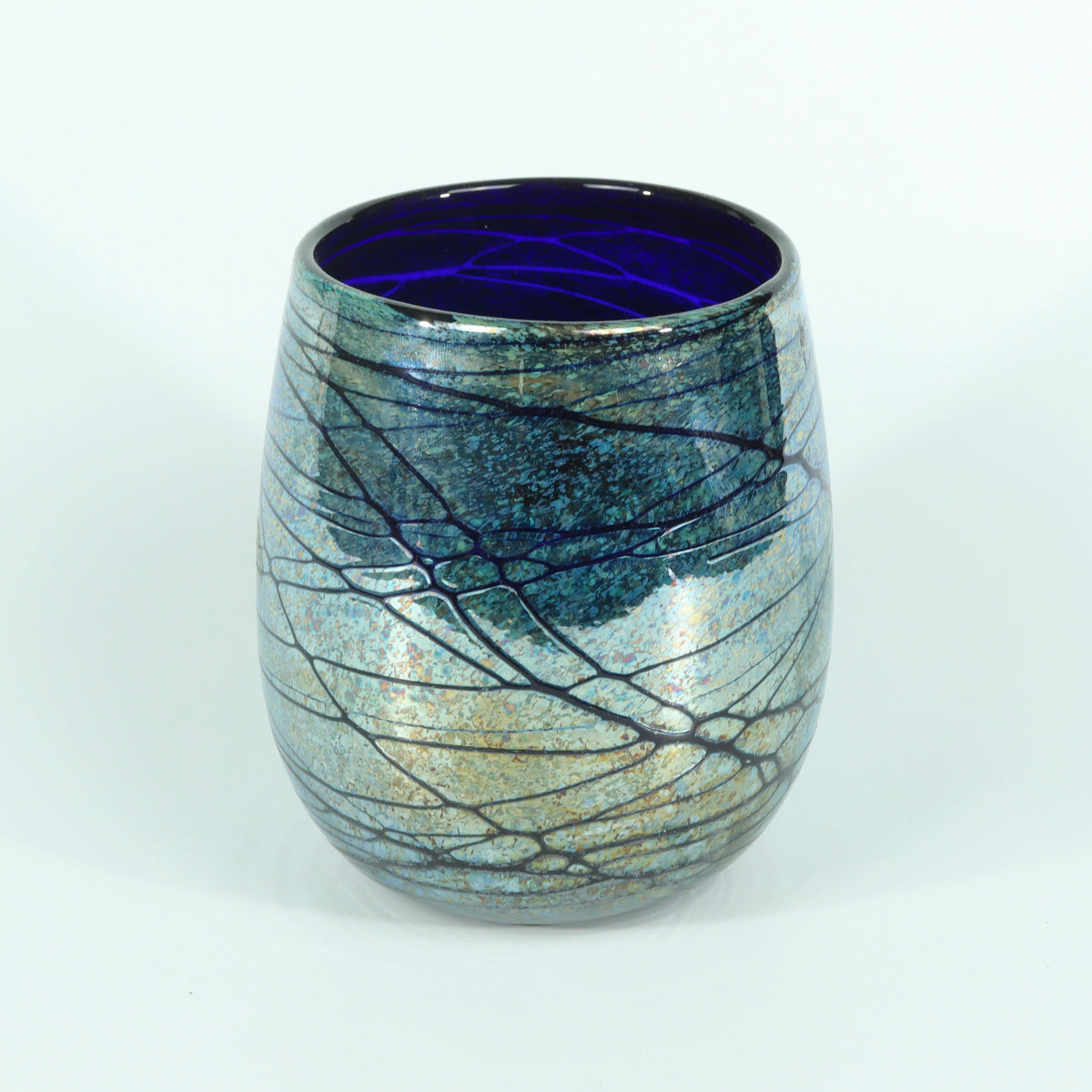 Raku inspired House Plant Glass Pot | Handmade by Original Bristol Blue ...