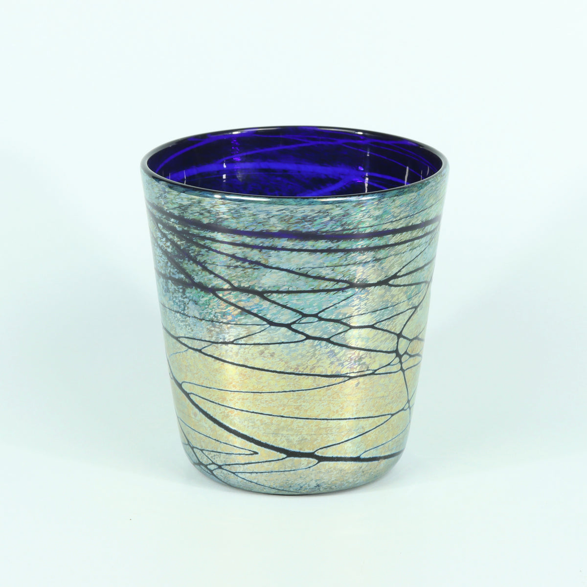 Raku Inspired Glass Planter Pot | Handmade by Original Bristol Blue ...