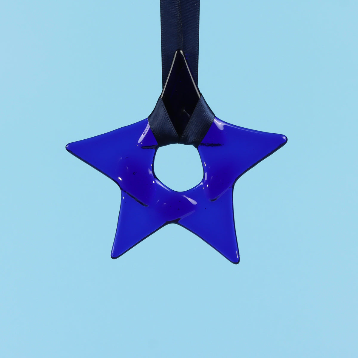 Medium Blue Star Fused Glass Decoration – The Original Bristol Blue Glass