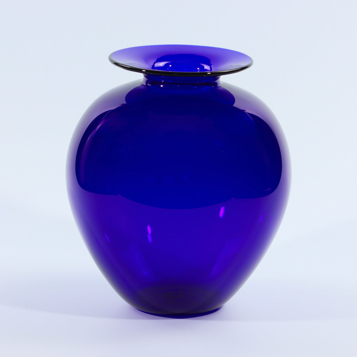 Large Blue Glass Round Vase | Handmade by Original Bristol Blue Glass ...