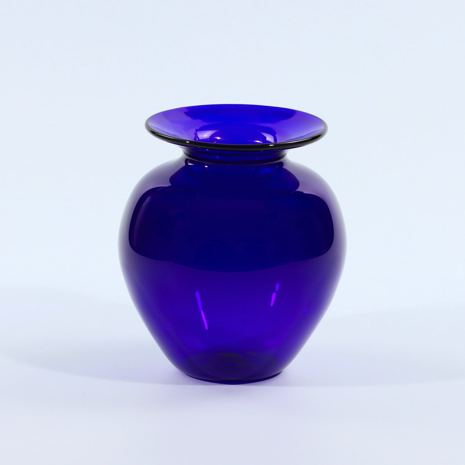Medium Blue Glass Round Vase | Handmade by Original Bristol Blue Glass ...