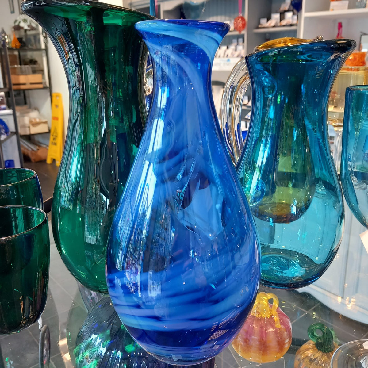 True Blue Glass Vase | Handmade by Original Bristol Blue Glass – The ...