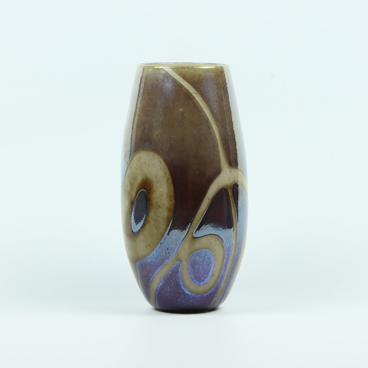 Raku Inspired Golden Oval Glass Vase | Handmade by Original Bristol ...