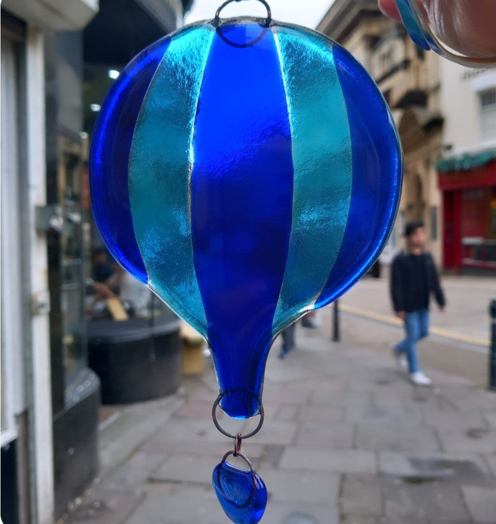 Blue Fused Glass Hot Air Balloon – The Original Bristol Blue Glass
