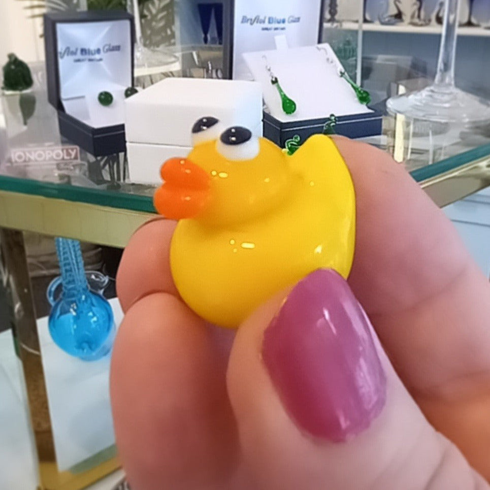 Dinky Yellow Rubber Ducky Sculpture | by Original Bristol Blue Glass ...