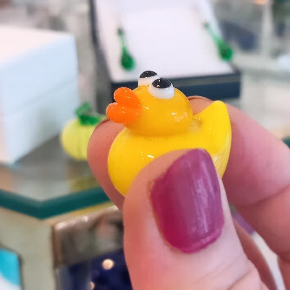 Dinky Yellow Rubber Ducky Sculpture | by Original Bristol Blue Glass ...