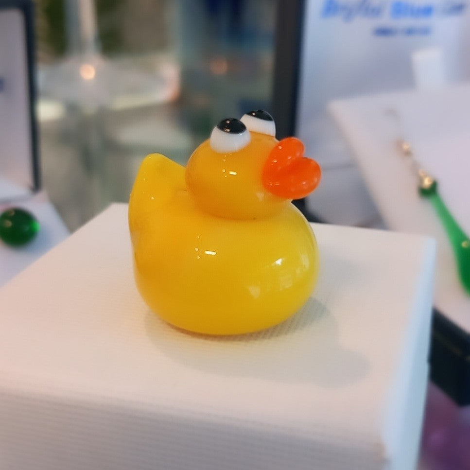 Dinky Yellow Rubber Ducky Sculpture | by Original Bristol Blue Glass ...