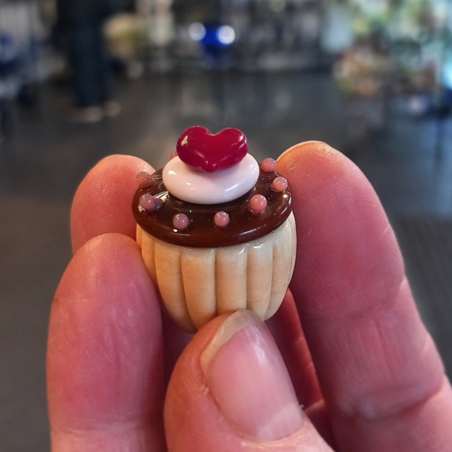 The Chocolate Heart Topper Dinky Cupcake Glass Sculpture | by Original ...