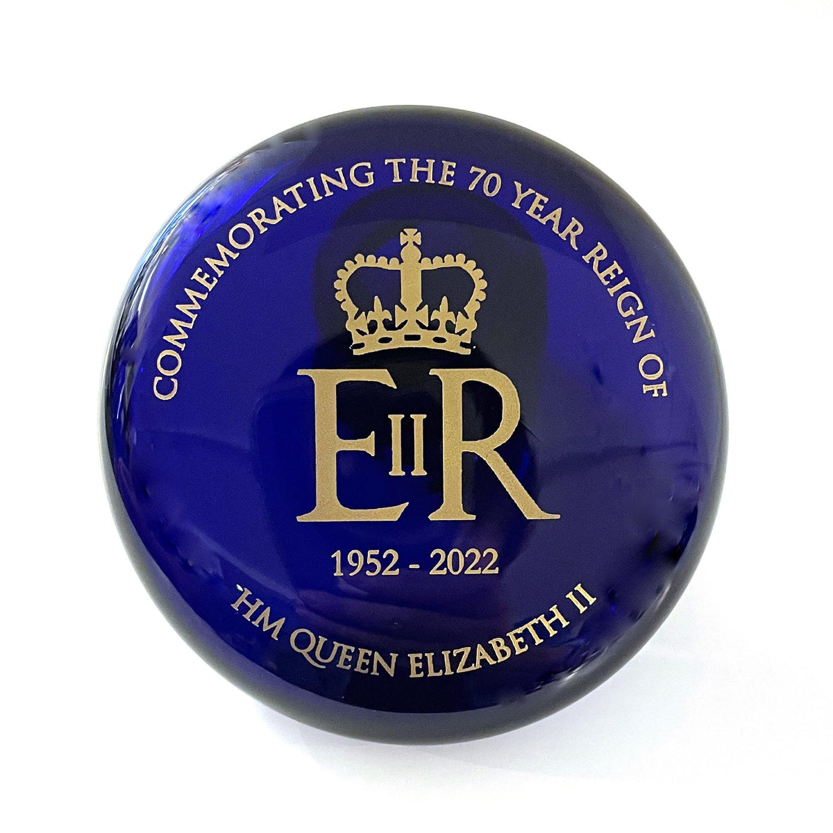 Bristol Blue Glass Queen Elizabeth II Commemorative Paper Weight | by ...