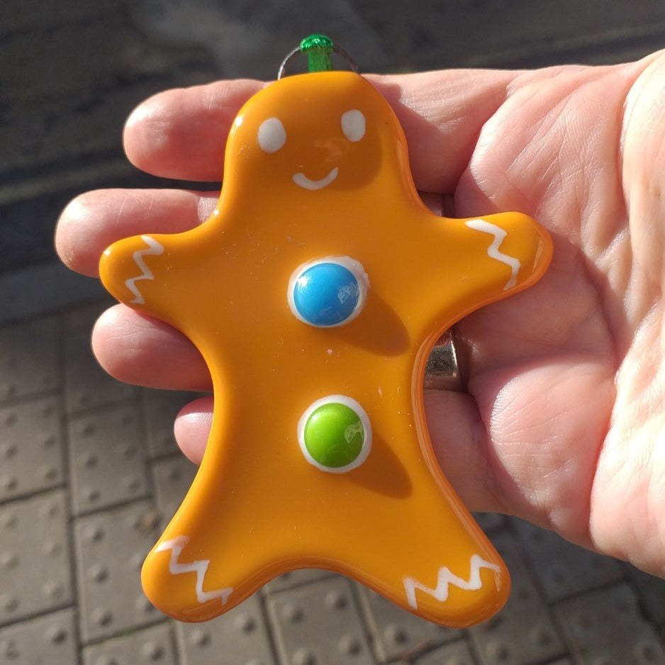 Gingerbread Man Fused Glass Decoration – The Original Bristol Blue Glass