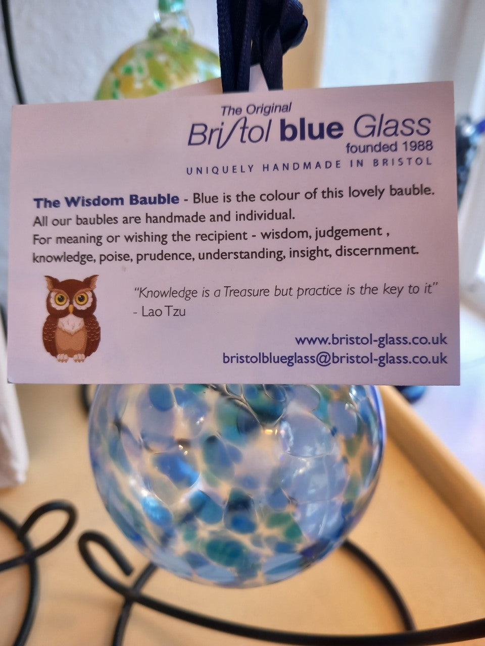 The Wisdom Bauble - Turquoise & Blue Spotted Glass | by Original ...